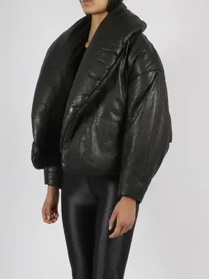 Saint Laurent Cassandre Puffer Jacket With Emblem