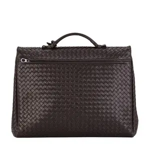 Bottega Veneta Large Woven Briefcase - Black