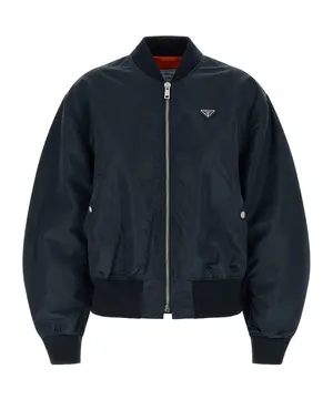 Prada Logo Zip-up Bomber Jacket