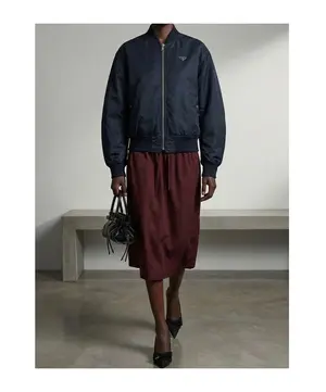 Prada Logo Zip-up Bomber Jacket