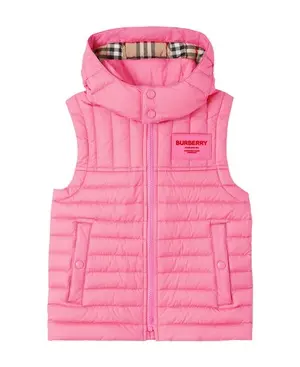Burberry Horseferry Appliqué Padded Gilet - Pink