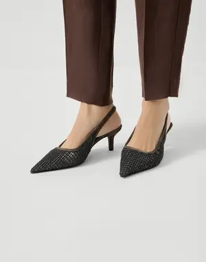 Brunello Cucinelli Precious Net Embroidery City Pumps
