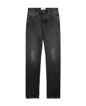 AMI Paris Straight Leg Jeans With Logo Patch - No