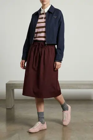 Prada Layered Midi Skirt - Garnet Red