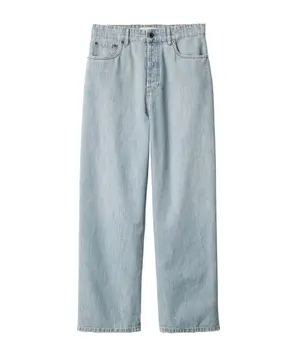 Miu Miu Logo Embroidered Relaxed Fit Denim Jeans - Light Blue