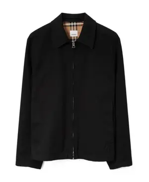 Burberry Ekd Logo-embroidered Zipped Jacket - Black