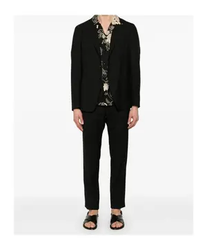 Tagliatore Single Breasted Suit With Belt Loops - Black