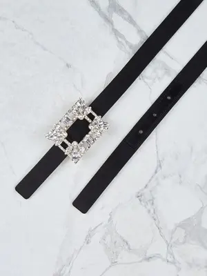 ROGER VIVIER Broche Vivier Buckle Belt - Black