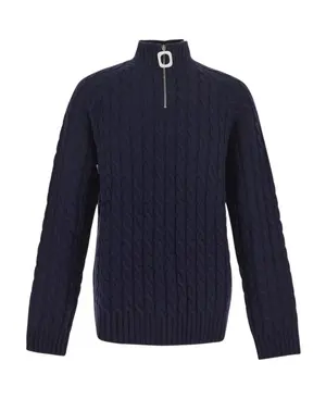 J.W.ANDERSON Jw Anderson Henley Funnel Neck Knitted Jumper