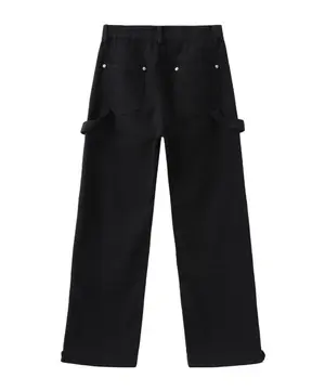 Marissa Chiara Belt Loop Embroidered Logo Casual Pants