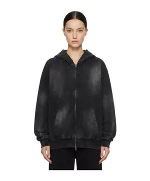 Marissa Chiara Long-sleeved Zip-up Sweatshirt With Graphic Back