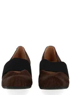 UMA WANG Square-toed Ballet Flats - Brown