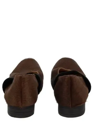 UMA WANG Square-toed Ballet Flats - Brown
