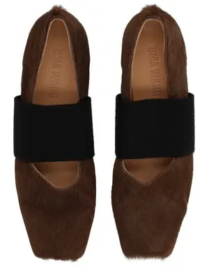 UMA WANG Square-toed Ballet Flats - Brown