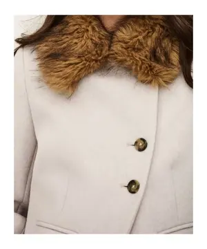 Ba&sh Terry Faux Fur Trimmed Coat - No