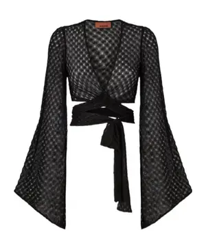 Missoni Raschel Lace Wrap Top - Black