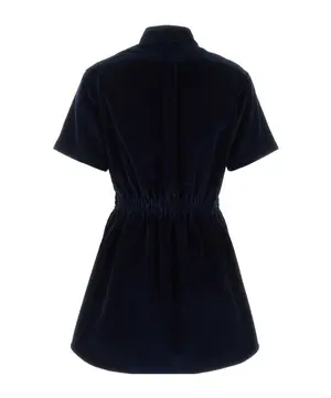 Miu Miu Short-sleeved Corduroy Shirt Dress - Navy Blue