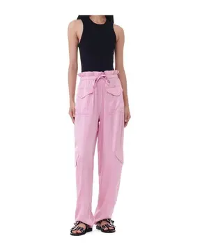 GANNI Drawstring Cargo Pants - Pink