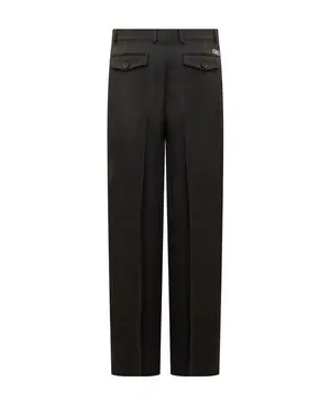 Versace Logo Patch Tailored Trousers
