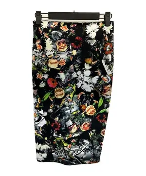 Alexander McQueen Floral Patterned Midi Skirt
