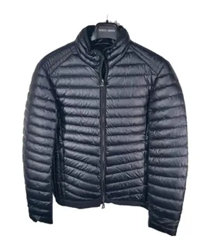 Emporio Armani Quilted Down Jacket With Vertical Collar - Black