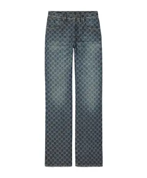 Gucci Gg Cotton Denim Jacquard Pants