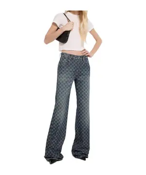 Gucci Gg Cotton Denim Jacquard Pants