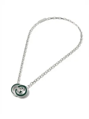 Gucci Interlocking G Pendant Necklace - Silver