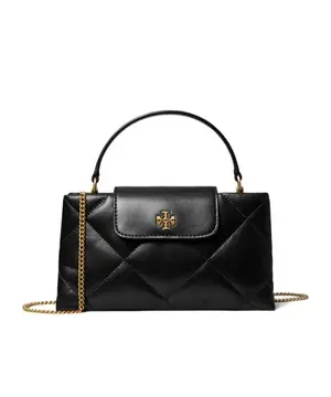 Tory Burch Kira Diamond Quilt Top Handle Bag - Black