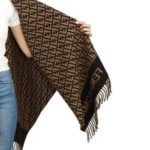 Fendi Ff Jacquard Fringed Poncho - No