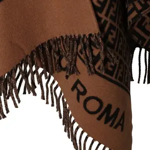 Fendi Ff Jacquard Fringed Poncho - No