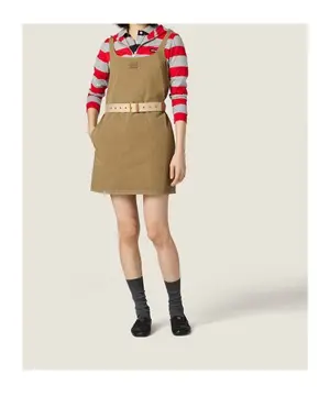 Miu Miu Gabardine Mini Dress With Belt