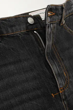Alexander McQueen Flared Denim Jeans With Button Detail And Zipper Closure