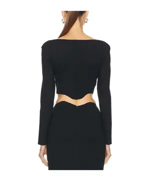 Staud Corde Long-sleeved Cropped Top