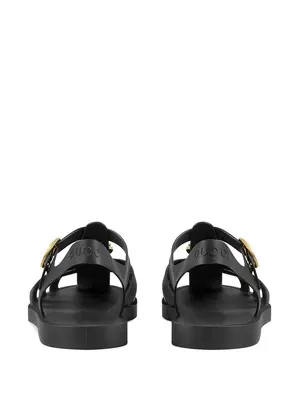 Gucci Rubber Strap Sandals With Double G Hardware