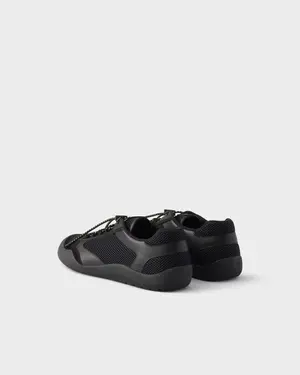 Prada Speedrock Mesh Panelled Sneakers - Black