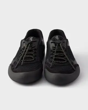 Prada Speedrock Mesh Panelled Sneakers - Black