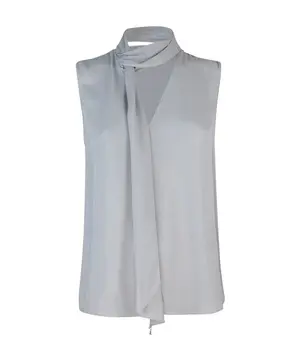 Patrizia Pepe Sleeveless V-neck Top With Belt Detail