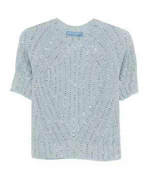 Ermanno Scervino Openwork Knit T-shirt - Denim