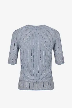 Ermanno Scervino Openwork Knit T-shirt - Denim