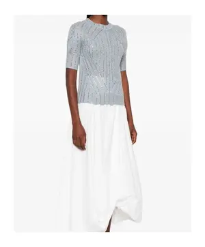 Ermanno Scervino Openwork Knit T-shirt - Denim