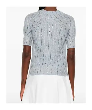 Ermanno Scervino Openwork Knit T-shirt - Denim