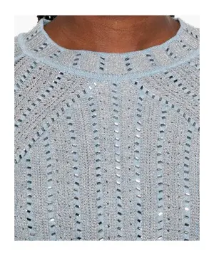 Ermanno Scervino Openwork Knit T-shirt - Denim