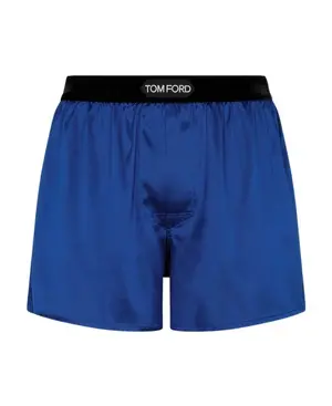 TOM FORD Logo Waistband Mid-rise Boxers - Blue
