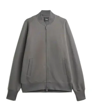 Y3 Zip Track Top With Ribbed Details - Grey