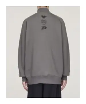 Y3 Zip Track Top With Ribbed Details - Grey