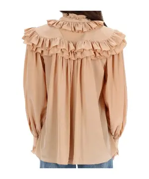 Chloé Ruffled Tie-neck Blouse - No