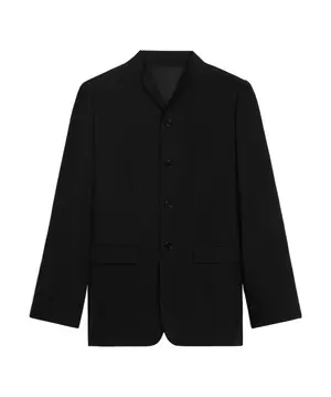 Celine Diagonal Wool Wing Collar Jacket - Black