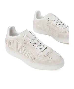Alexander Wang Logo-embossed Suede Sneakers - White