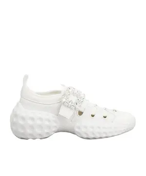 ROGER VIVIER Viv' Run Light Trekky Sneakers With Embellished Buckle - White